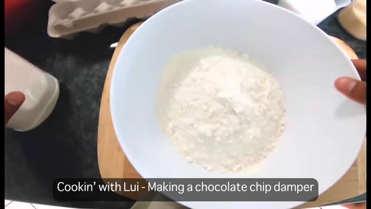Cookin' with LUI - Making a chocolate chip damper